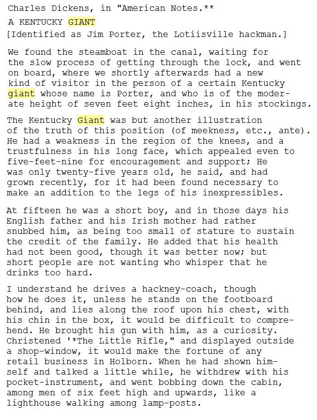 Jim Porter - The tallest man