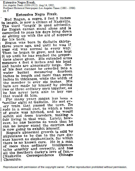 John William Rogan The tallest man Tennessee Bud