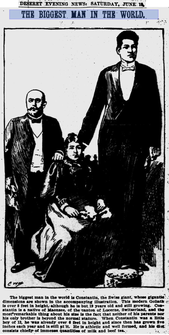 Julius Koch - Le geant Constantin The tallest man Mons