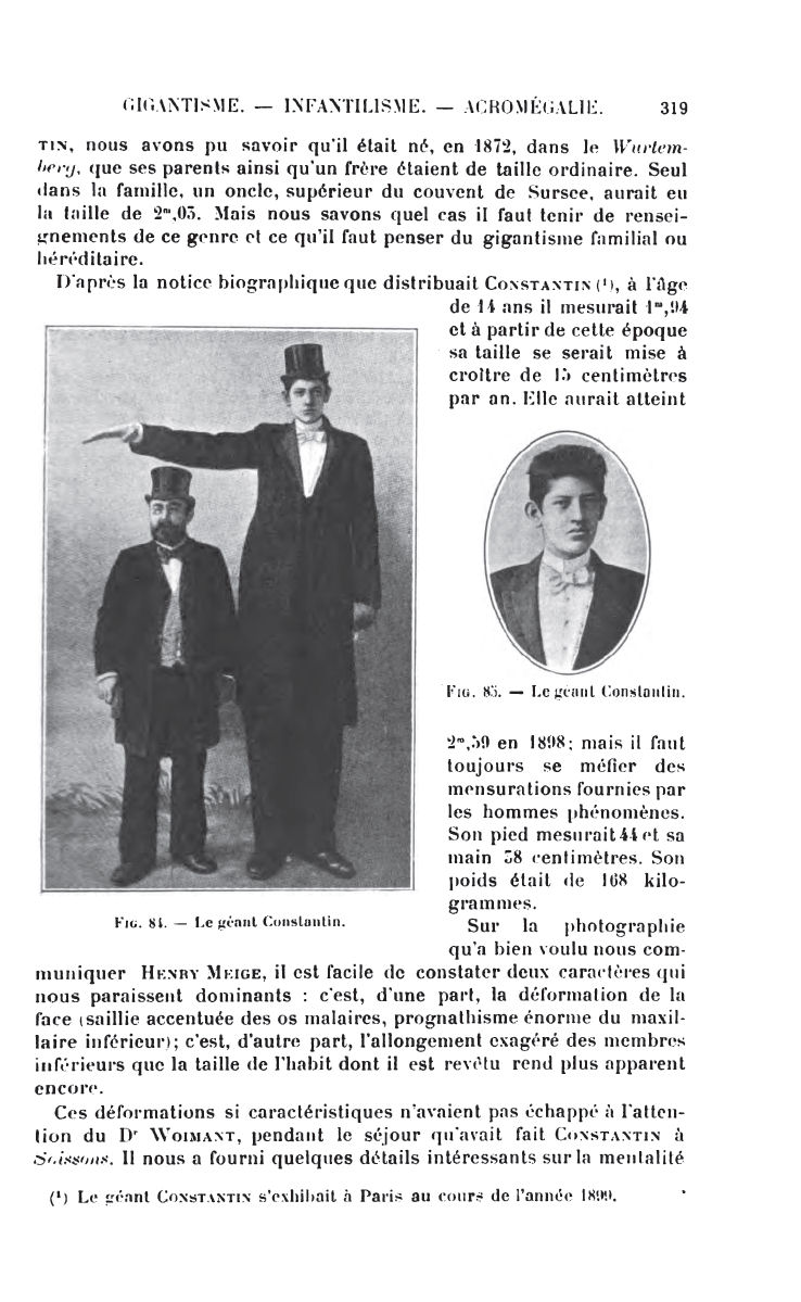 Julius Koch - Le geant Constantin The tallest man Mons