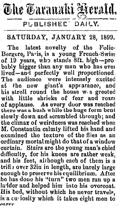 Julius Koch - Le geant Constantin The tallest man Mons