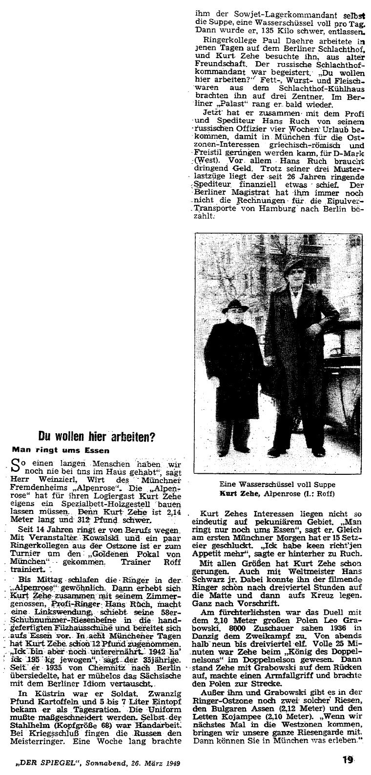 Kurt Zehe - The tallest wrestler