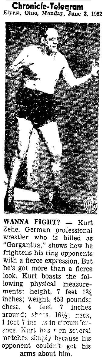 Kurt Zehe - The tallest wrestler