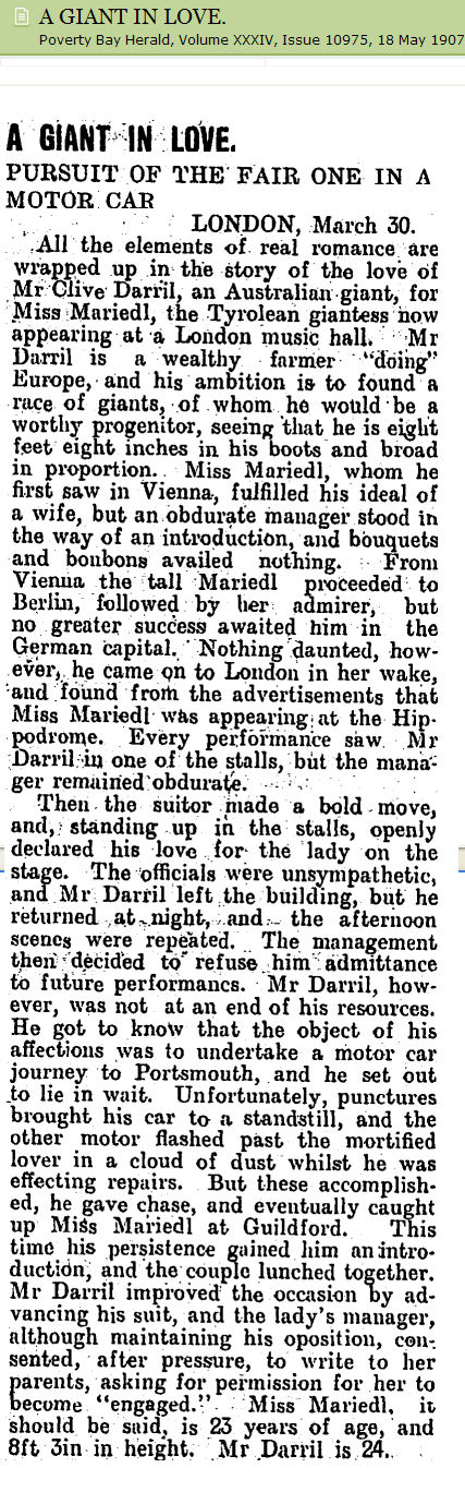 Maria Fassnauer or Mariedl The tallest woman