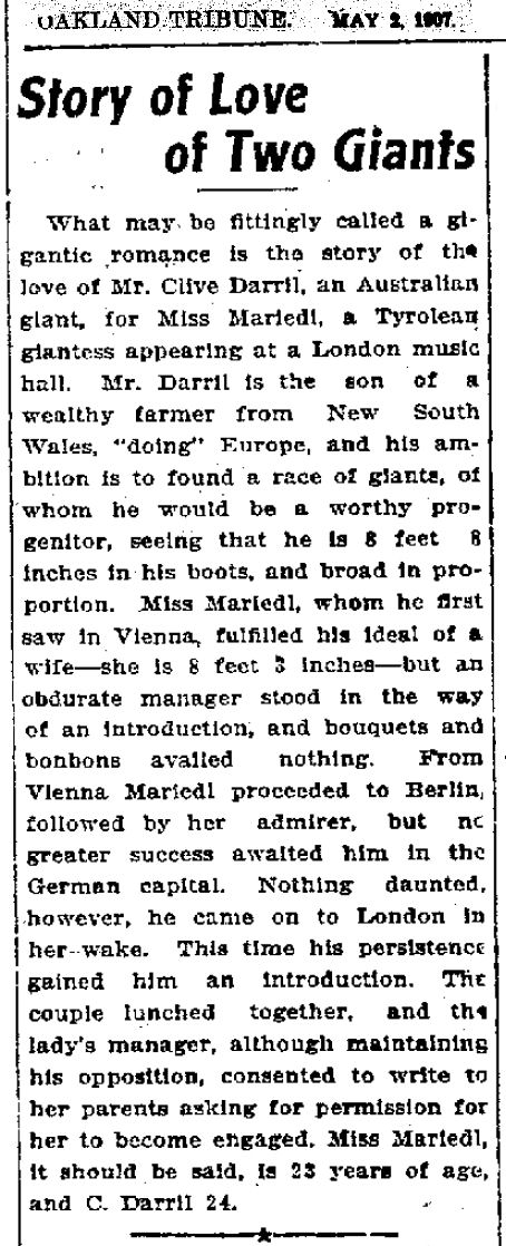 Maria Fassnauer or Mariedl The tallest woman