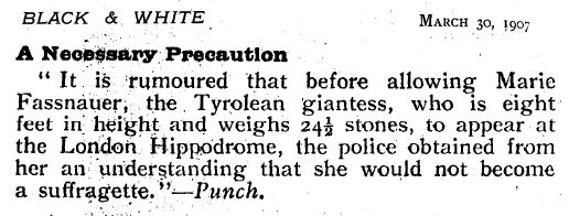 Maria Fassnauer or Mariedl The tallest woman