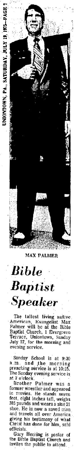 Max Palmer The tallest man Clarksdale