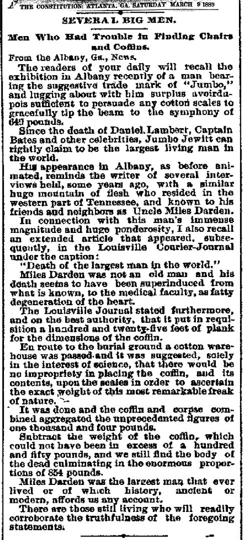 Mills Darden - The tallest man North Carolina