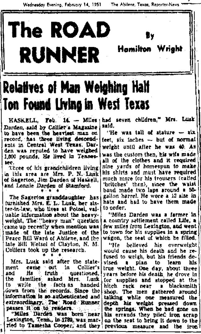 Mills Darden - The tallest man North Carolina