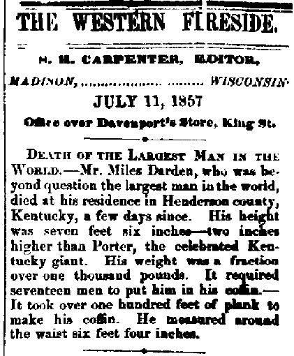 Mills Darden - The tallest man North Carolina