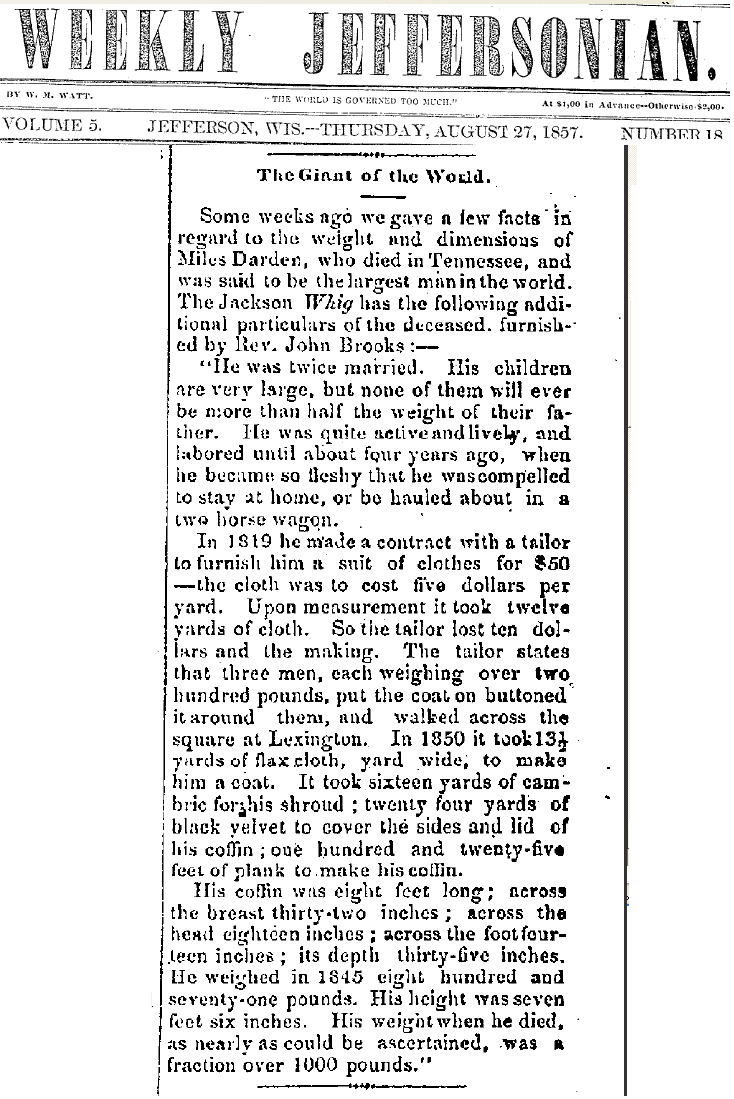 Mills Darden - The tallest man North Carolina