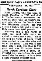 Mills Darden - The tallest man North Carolina