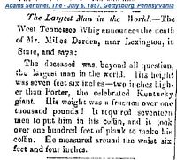 Mills Darden - The tallest man North Carolina