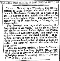 Mills Darden - The tallest man North Carolina