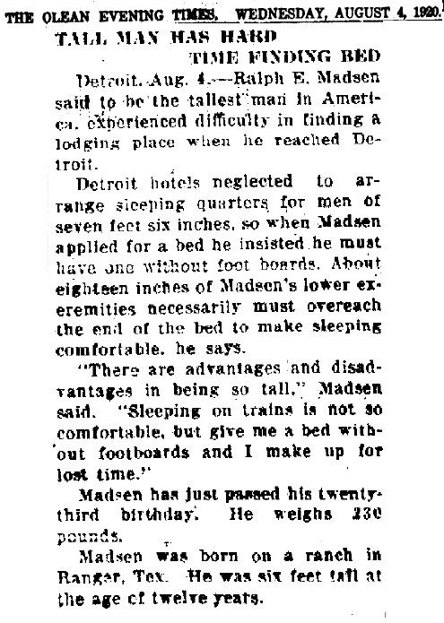 Ralph Madsen - The tallest man Nebraska