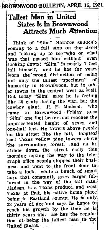 Ralph Madsen - The tallest man Nebraska