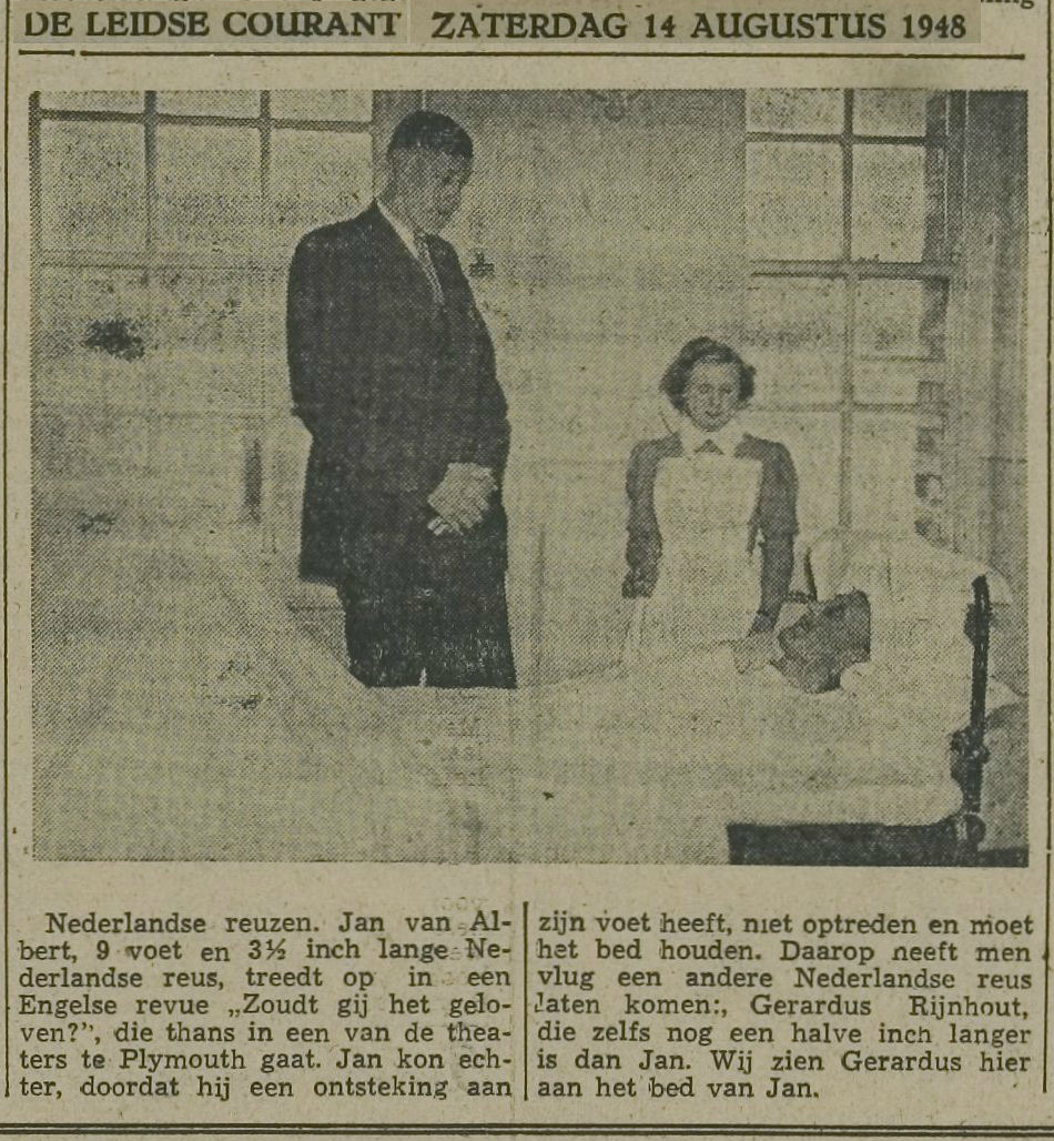 Rigardus Rijnhout - The tallest man Rotterdam Holland