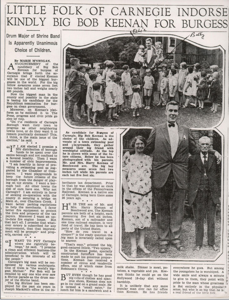Robert B. Keenan - The tallest shriner Carnegie