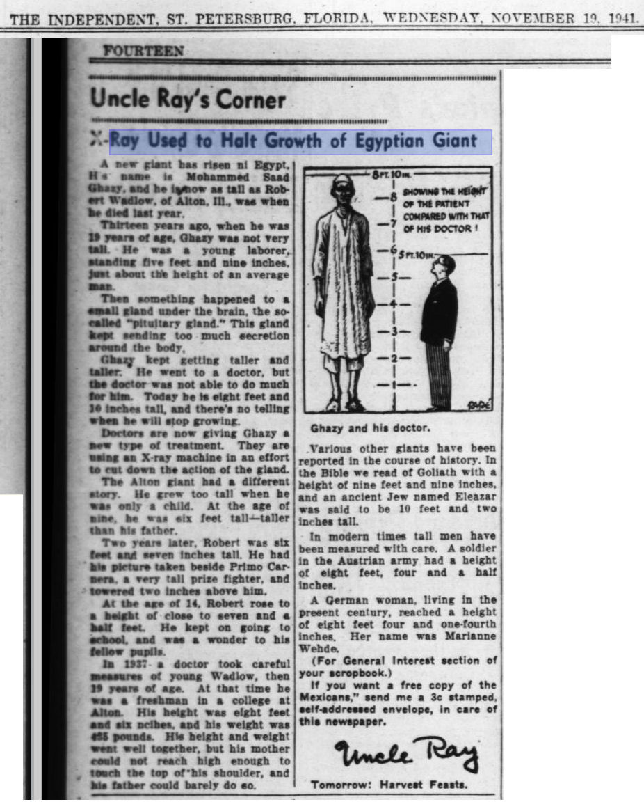 Sa’id Muhammad Ghazi - The tallest man Egypt