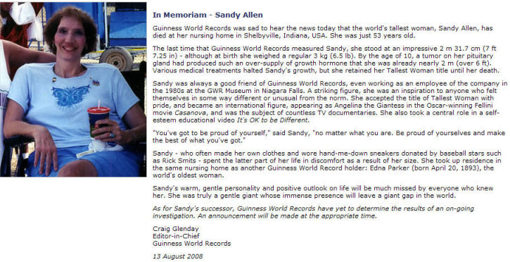 Sandy Allen - The tallest woman