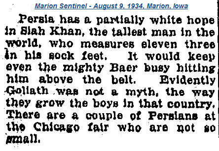Siah Khan - Kashmir Khan The tallest man Iran Persia