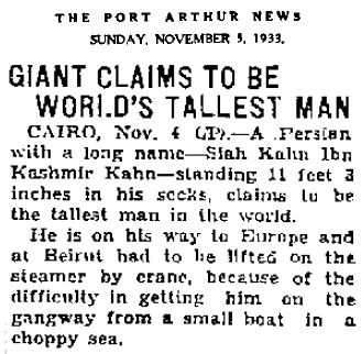Siah Khan - Kashmir Khan The tallest man Iran Persia