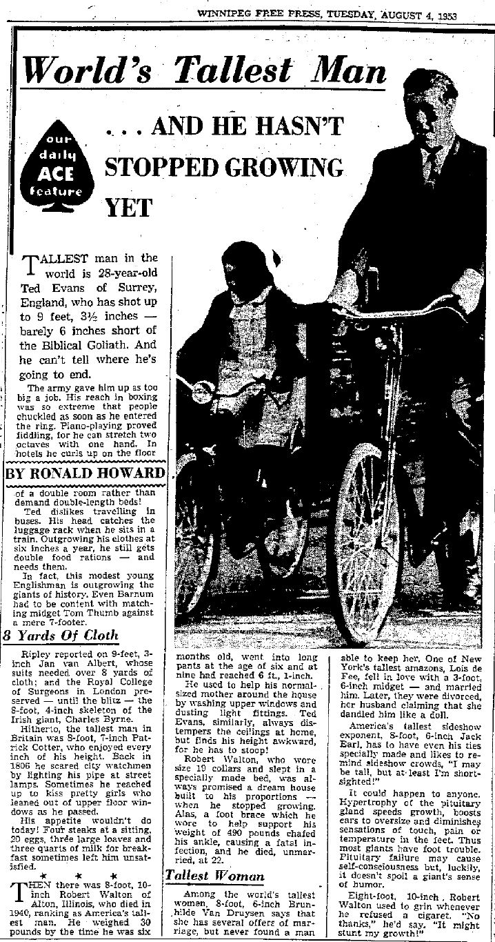 Ted Evans - The tallest man England