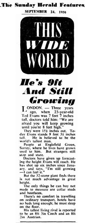 Ted Evans - The tallest man England