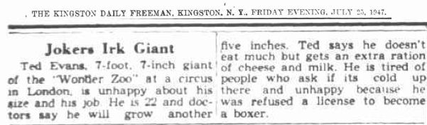 Ted Evans - The tallest man England