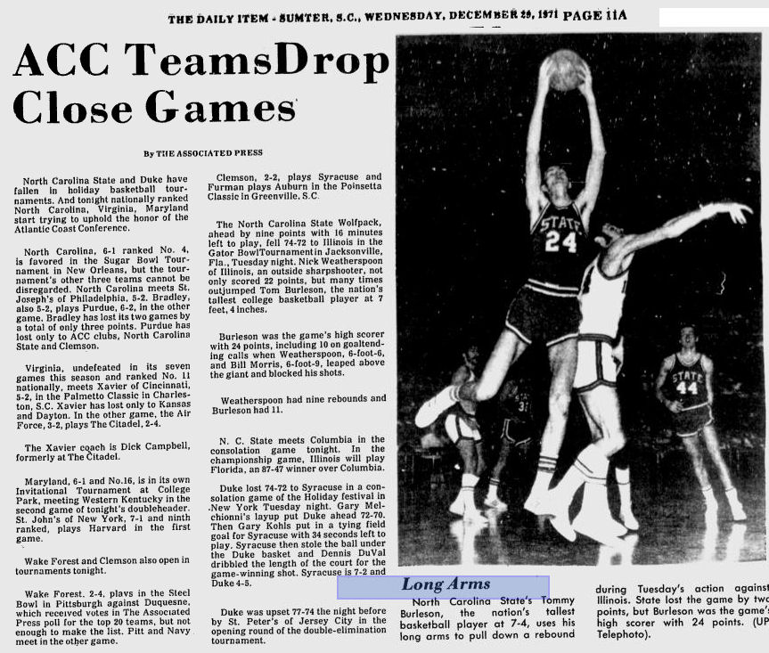 Tom Burleson - The tallest man