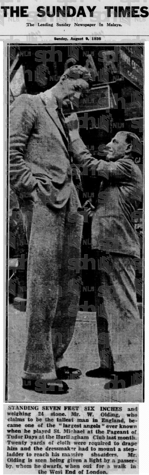 William Olding - The tallest man London England